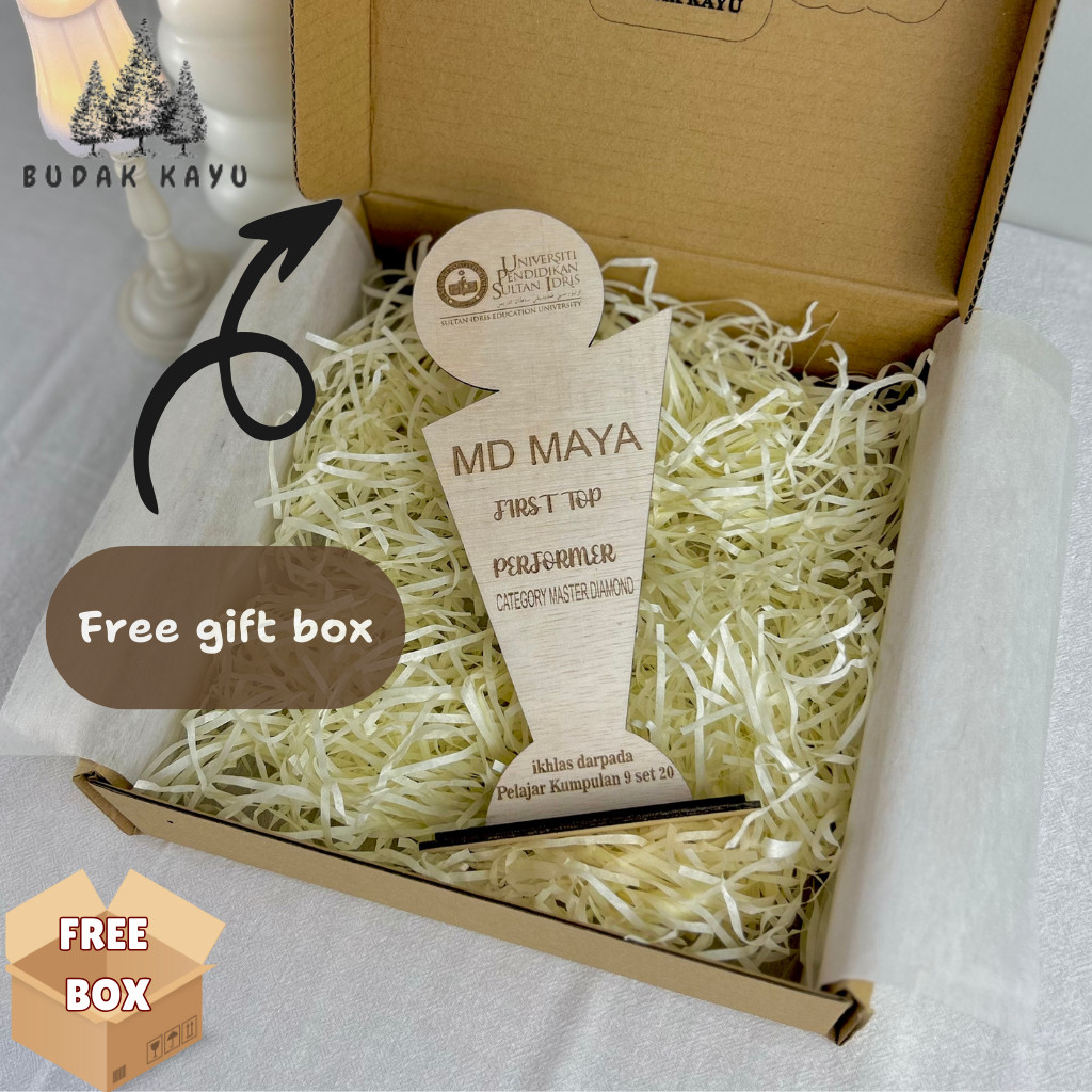 MURAH!! Hadiah Cenderahati/Plaque Award /FREE BOX /TROFI KAYU MURAH ...