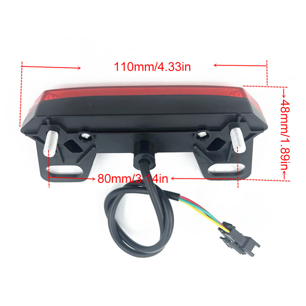 E-bike Tail Light DC 36-60V Electric Bicycle Rear Light Ultra Bright ...