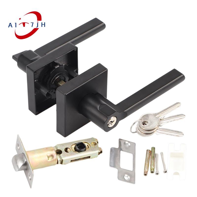 1 Set American Door Lock 3-Lever Type Entry Lever Door Handle Lock with ...