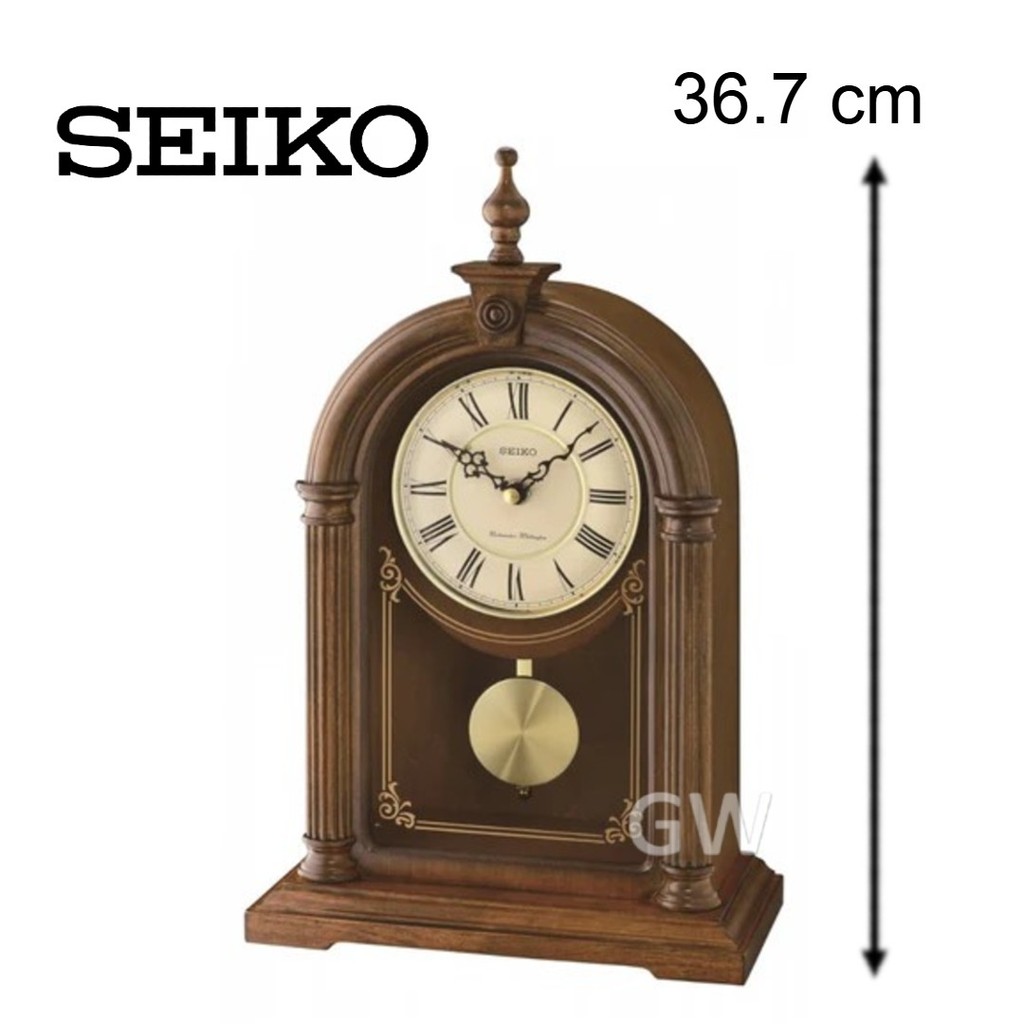 100% ORIGINAL SEIKO Wooden Dual Chime Pendulum Table Desk Clock QXQ036 ...