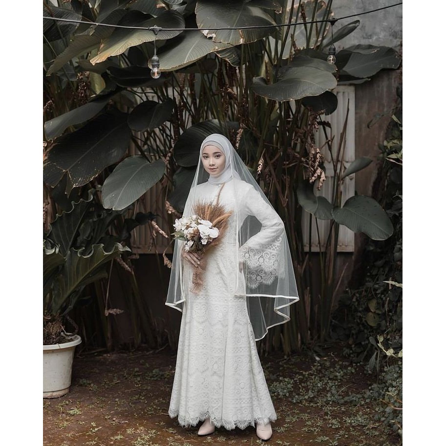 2m Slayer Veil Bridal manten Wedding fashion accessories LACE EDGE ...