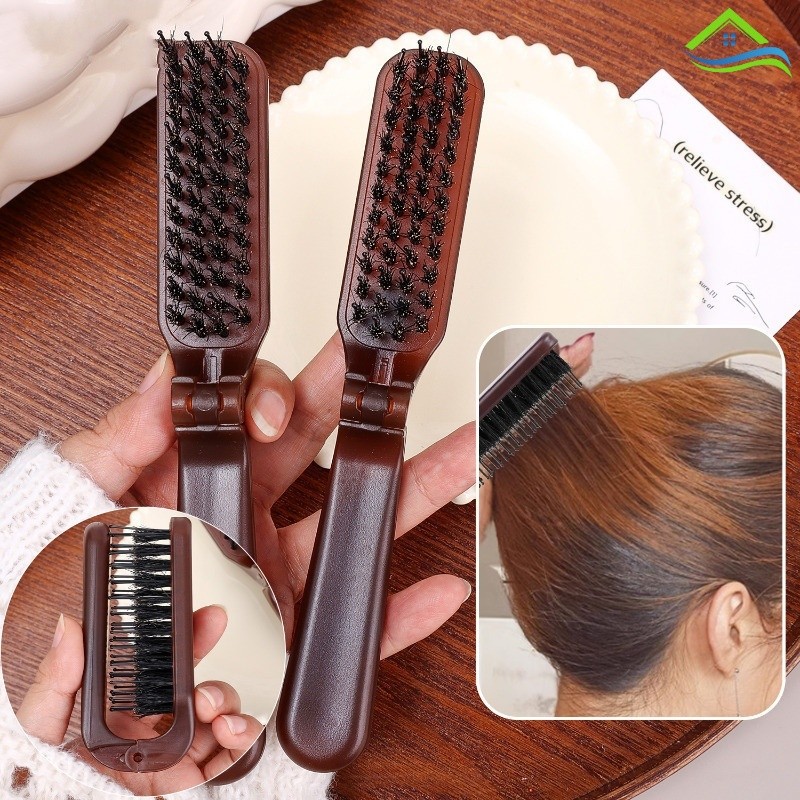 Portable Foldable Travel Hair Comb - Sturdy Three Row Styling Hairbrush ...