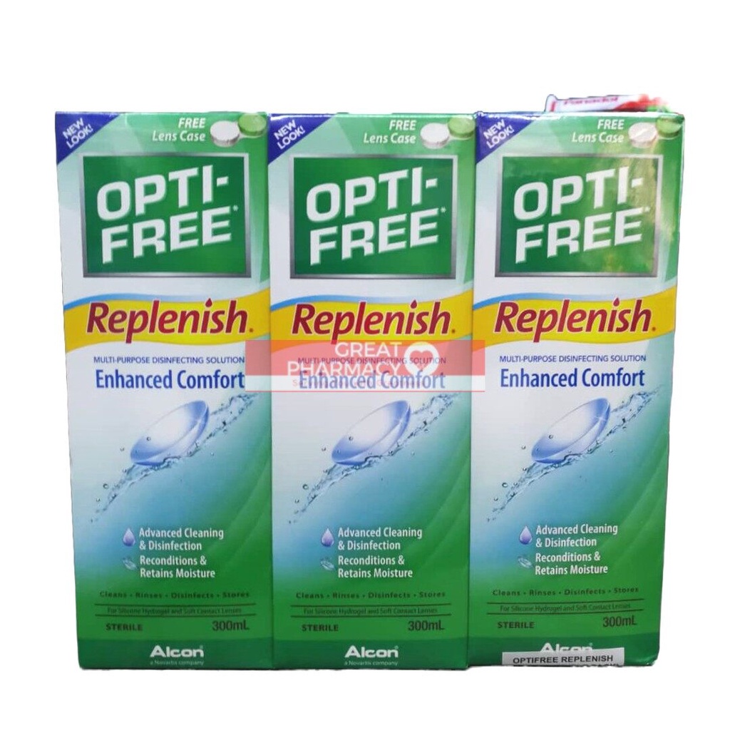OPTI FREE Replenish 3x300 ml (Exp: 08/2025) | Shopee Malaysia