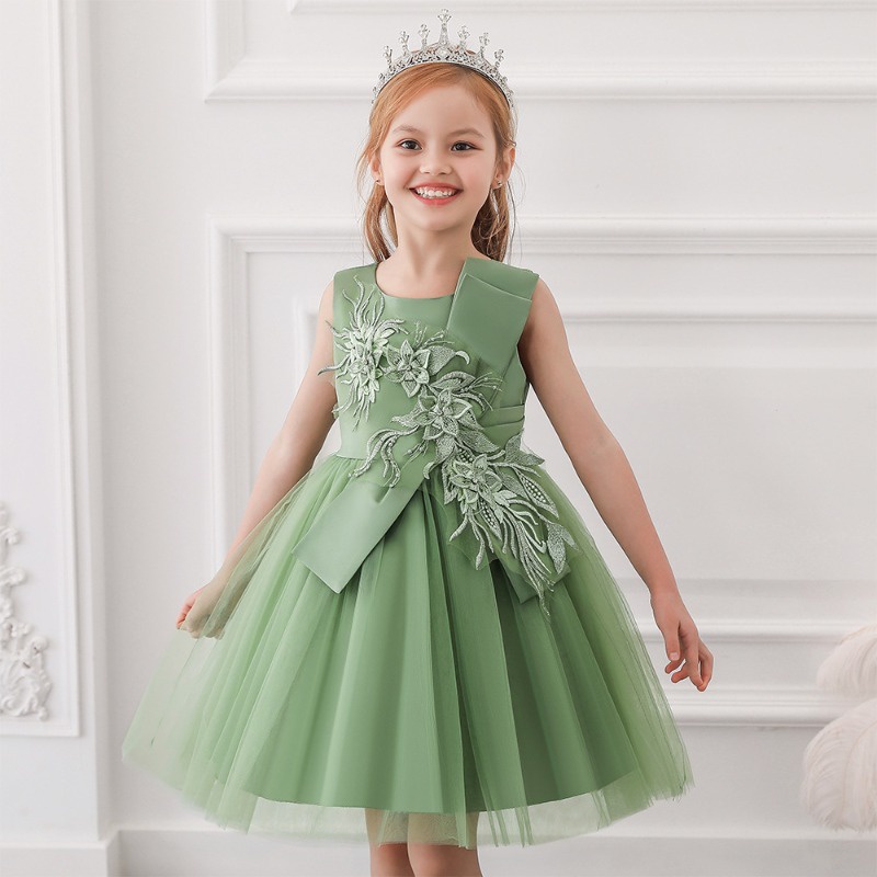 Children's Princess Dress for Kids Girls Clothes Puffy Mesh Embroidery ...