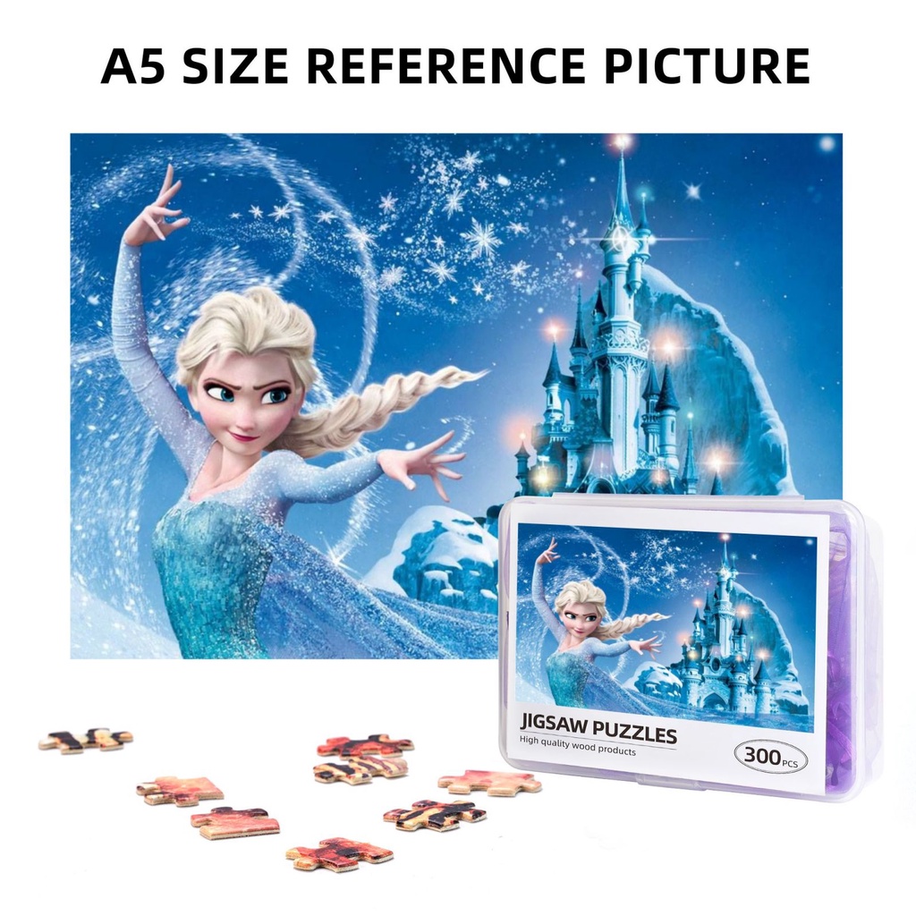 Disneys Frozen DIY Jigsaw Puzzle 300 Pcs Puzzle for Kids Cartoon Wooden ...
