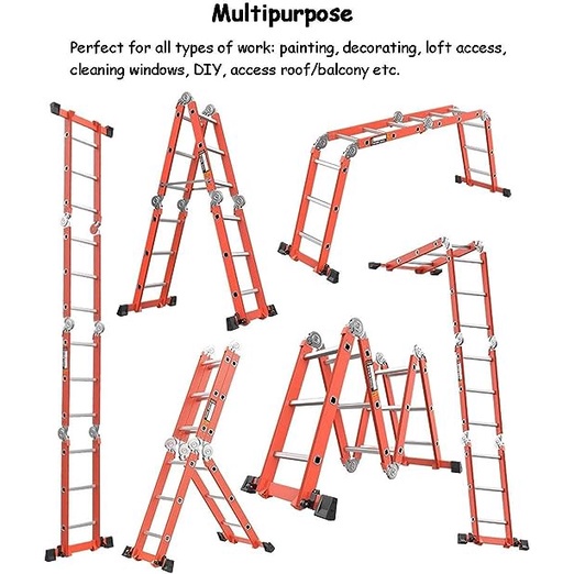 Public 4X5 5.88 Meter 20 Steps Telescopic Ladder Folding Aluminum ...
