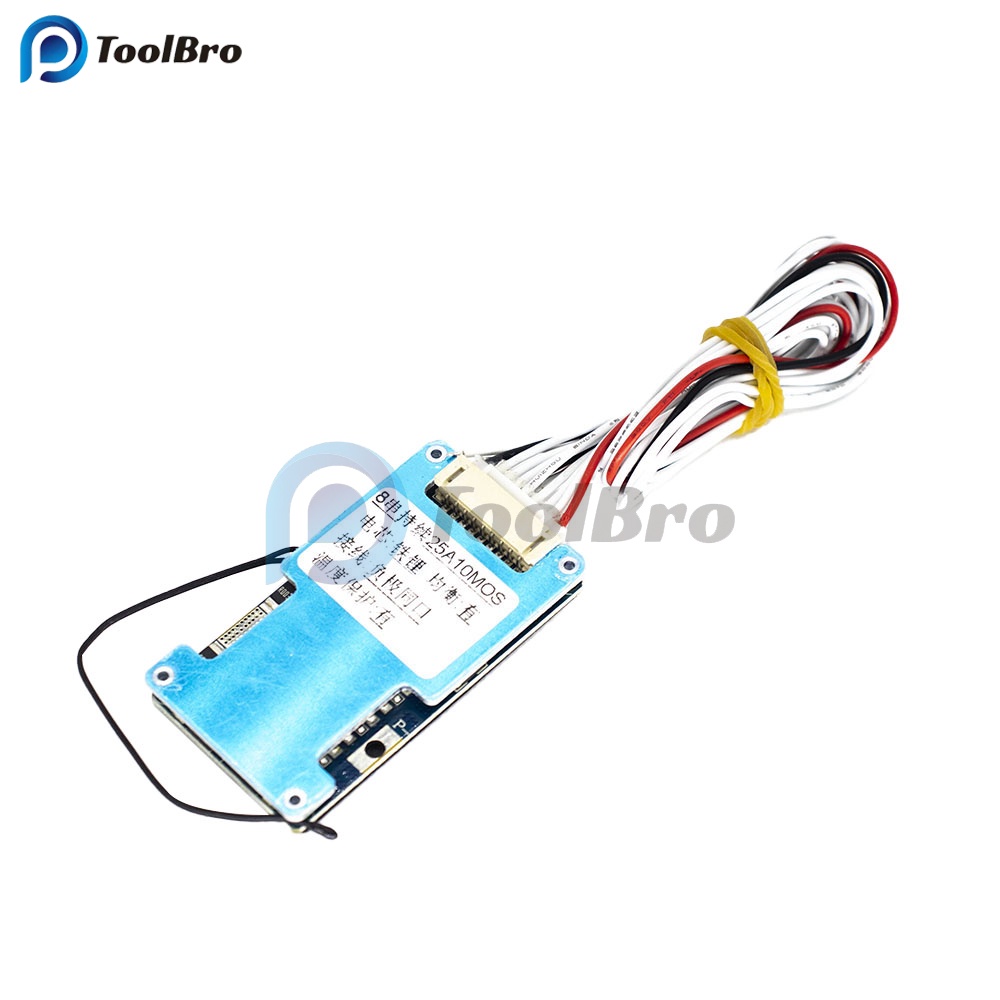 8S 24V 25A LiFePo4 Battery BMS Balanced Charge Protection Board Equalizer with NTC Temperature ...