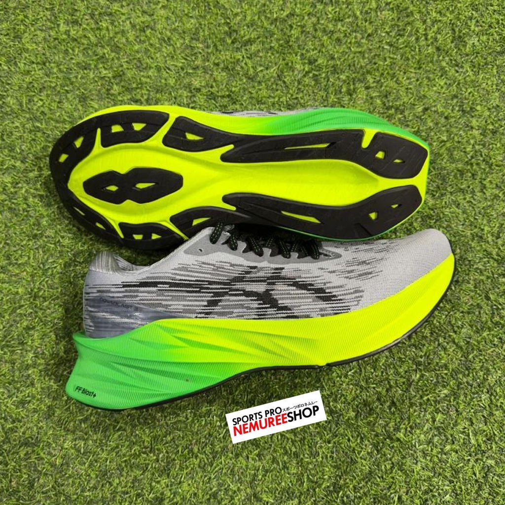 ASICS Men Running Shoes NOVABLAST 3 (GREY/NEON GREEN) | Shopee Malaysia
