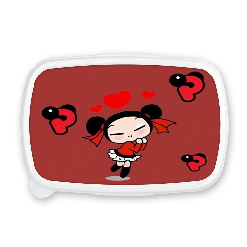 pucca Lunch Box 2-Compartments anime hot games plastic bento box Food ...