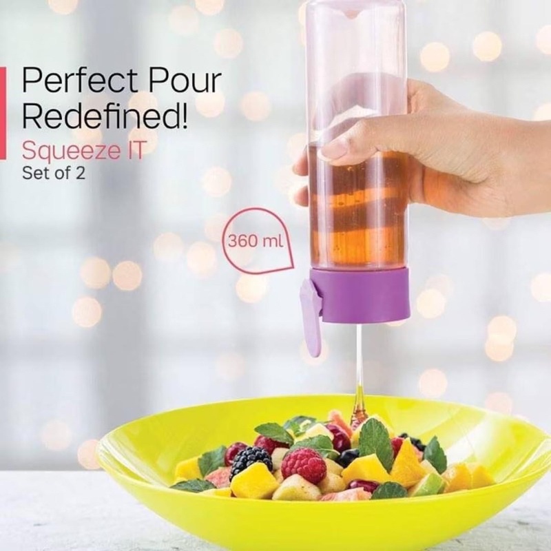 Tupperware Squeeze Me 360ml/ Squeeze It 360ml/ Bekas Susu Mayonnaise ...