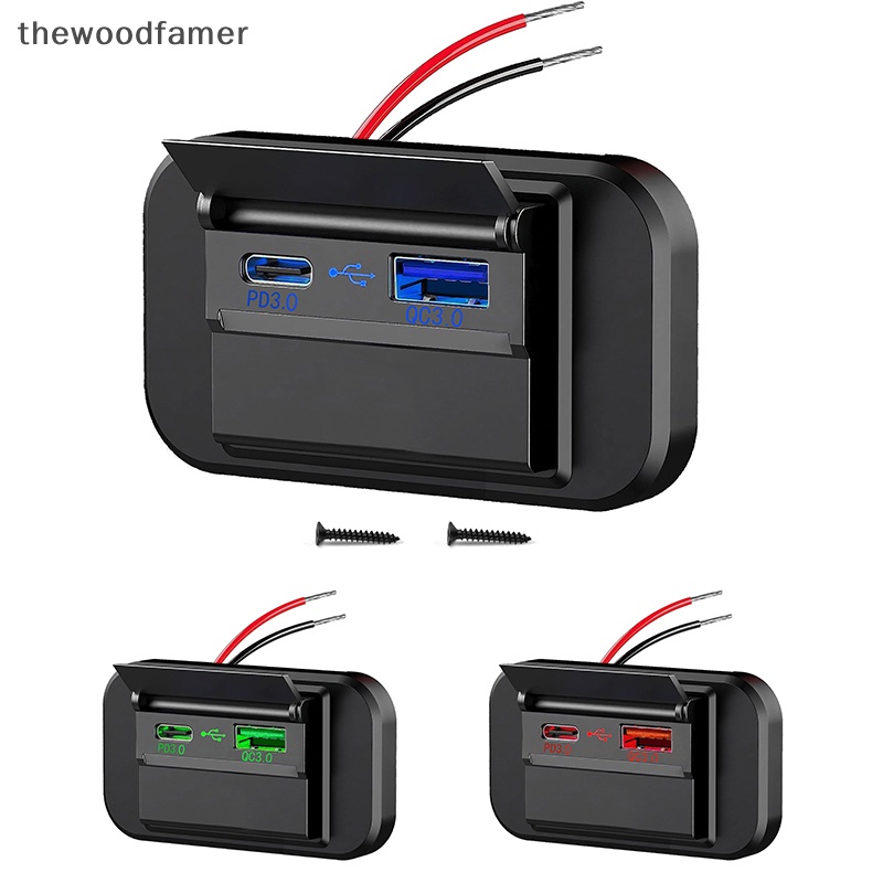 thewoodfamer High Power 12-24V USB Power Panel Quick Charge PD Type C ...