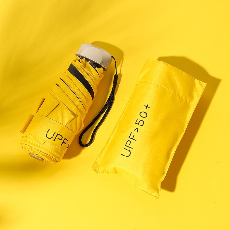 UV Mini sun umbrella flat five-fold umbrella black glue sunscreen anti-ultraviolet umbrella ...