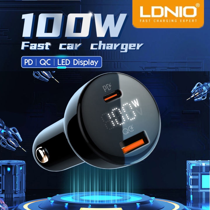 LDNIO C101 100W super fast charger PD 100W+QC 30W with LED display ...