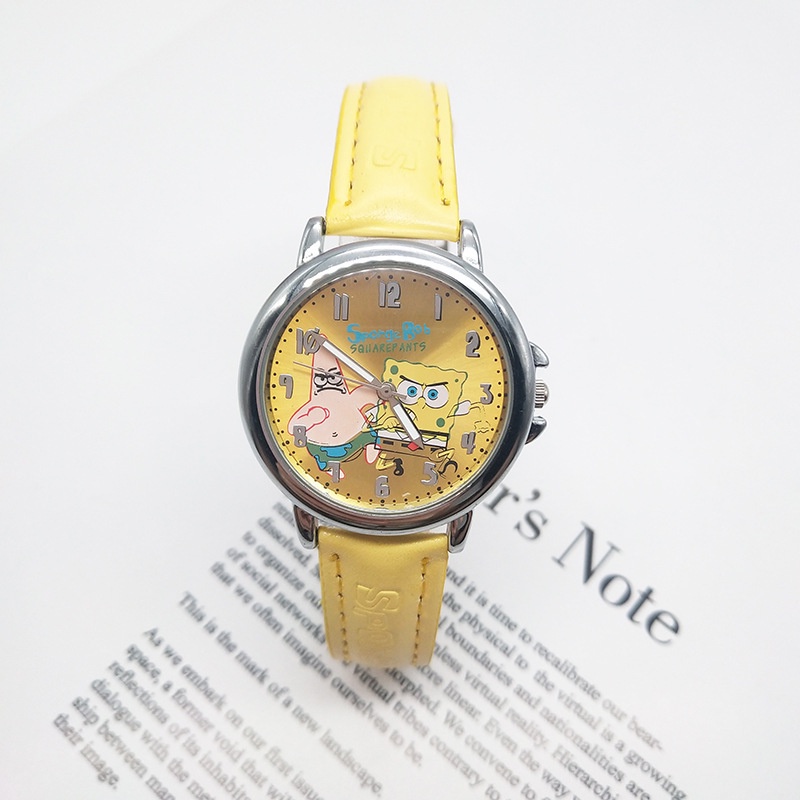 SpongeBob SquarePants Waterproof Kids Watch Cute Boy Toy Pu Belt Quartz ...