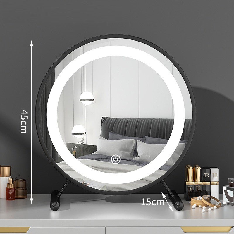 DEKO LED Round Mirror Wall Mirror Vanity Mirror Bathroom Mirror Kaca ...