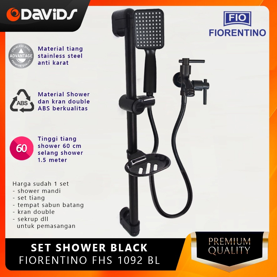 HITAM Shower Pole Set Wall Sower Bathroom Wall Column Black | Shopee ...