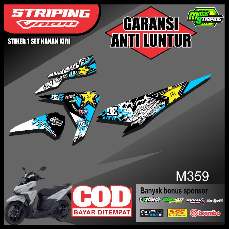 HITAM STABILO PUTIH UNGU HIJAU MERAH MESIN Striping Stickers List ...