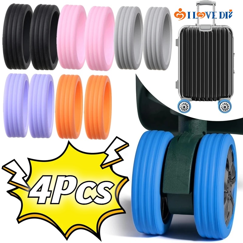 4Pcs/Set Luggage Wheels Protector Covers/ Colorful Silicone Wheels ...