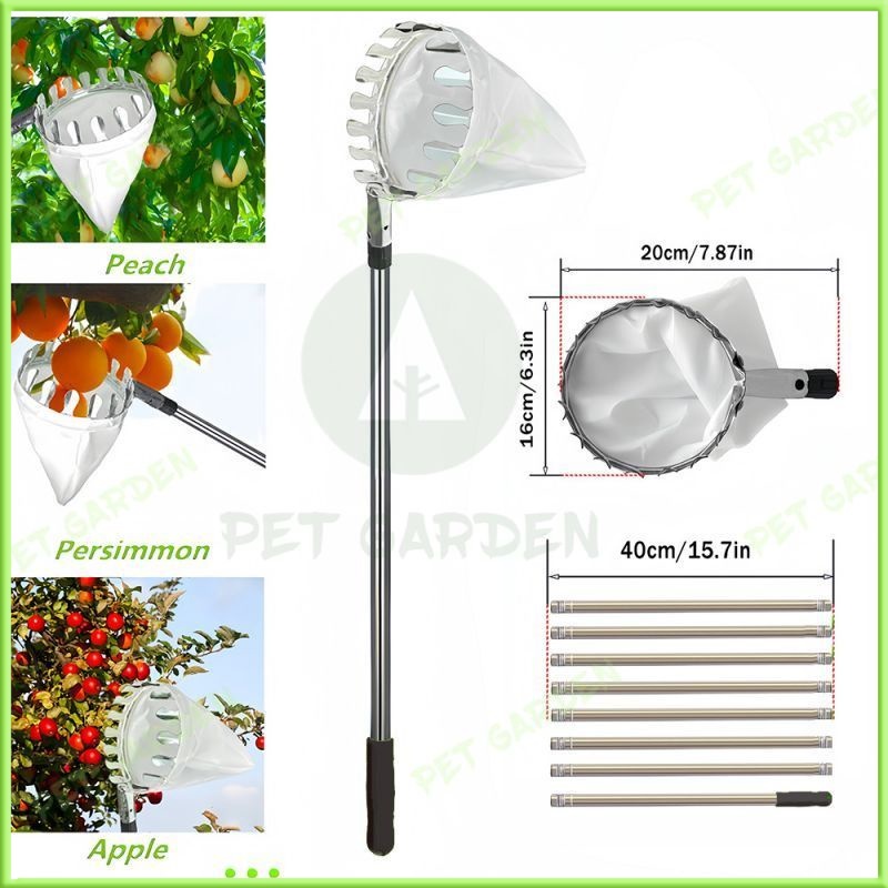 Telescopic Fruit Picker with Long Pole 3.2m High-altitude Garden Tools ...