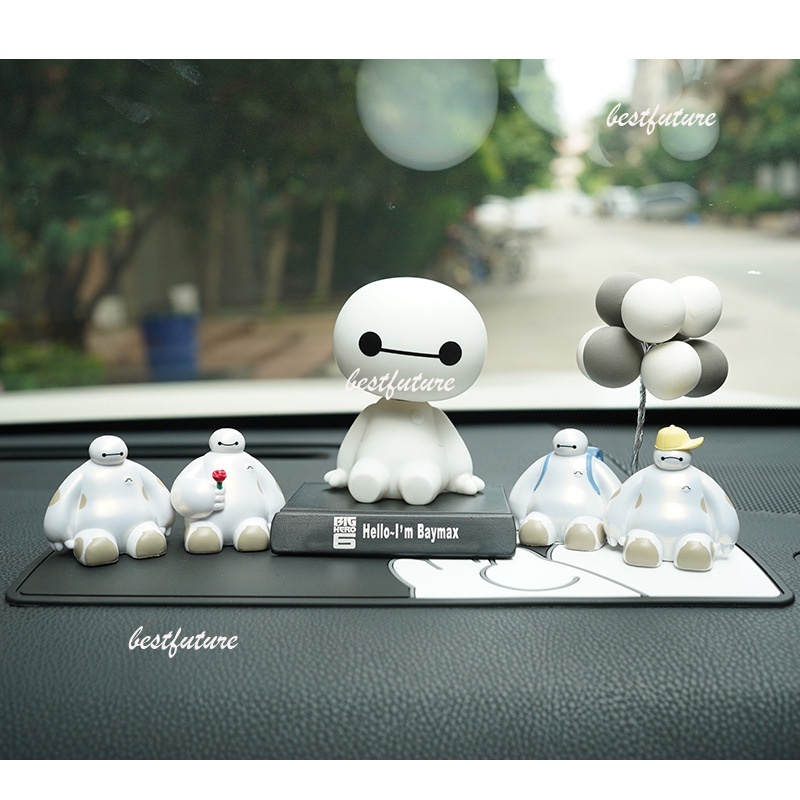 4 piece Big Hero 6 Baymax Shaking Head Cute Creative Action Figure ...