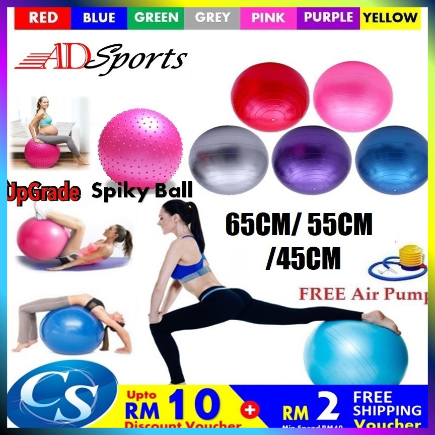 🔥45cm 55cm 65cm 75cm 85cm Anti Burst Resistance Yoga Ball Gym Fitness ...