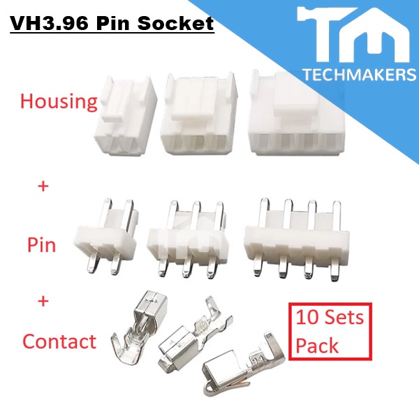 10 Sets of V3.96 3.96mm Pitch Pin Socket Connector Housing 7.5A 250V VH3.96/ 39600/39601 (Male ...