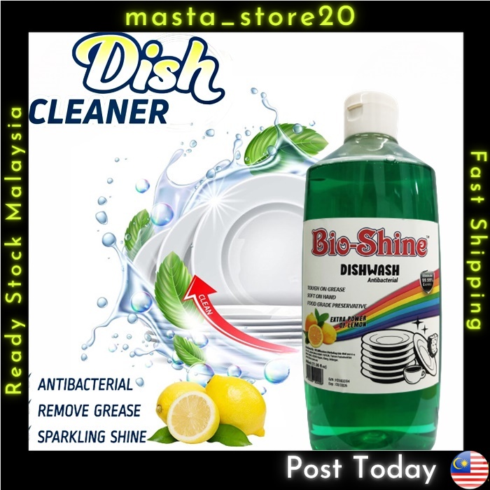Bio-Shine With Real Lemon Extracts Dishwashing Anti Bacterial Liquid ...