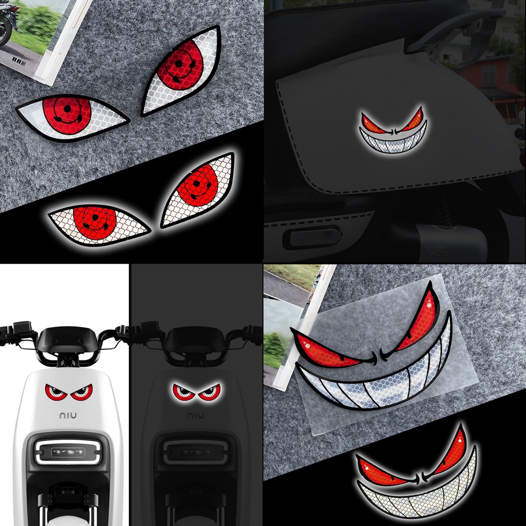 Reflective Eye Stickers Safety Warning Motorcycle Body Helmet ...
