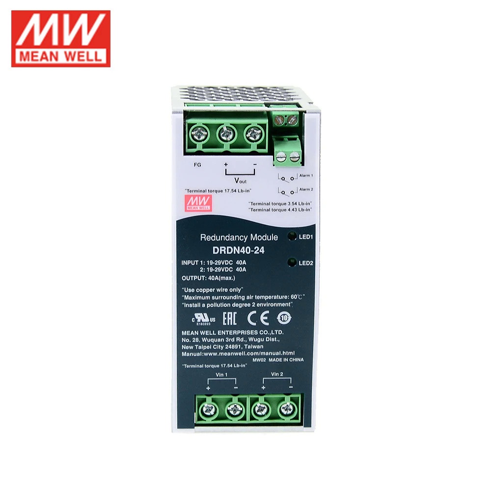 Original MEAN WELL DRDN40-12 40A 12V DIN Rail Type Power Supply ...