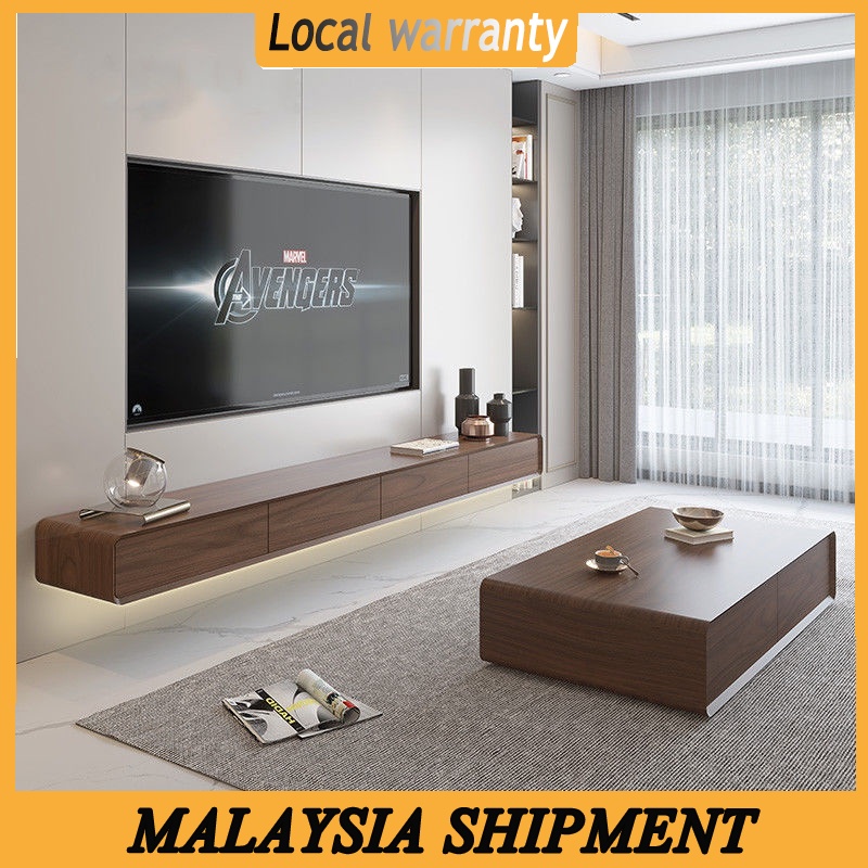 Luxury 8ft cabinet tv gantung solid wood floating tv cabinet tv console ...