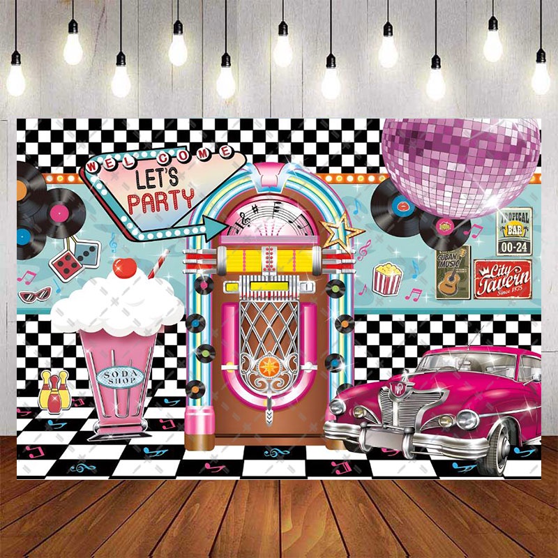 Retro Party 80's Backdrop For Dad Mom Birthday Party Photography ...