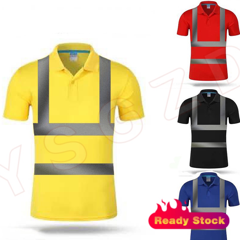 Safety Jacket Staff Uniform Polo Shirt Short Sleeve Tshirt Quick Dry ...