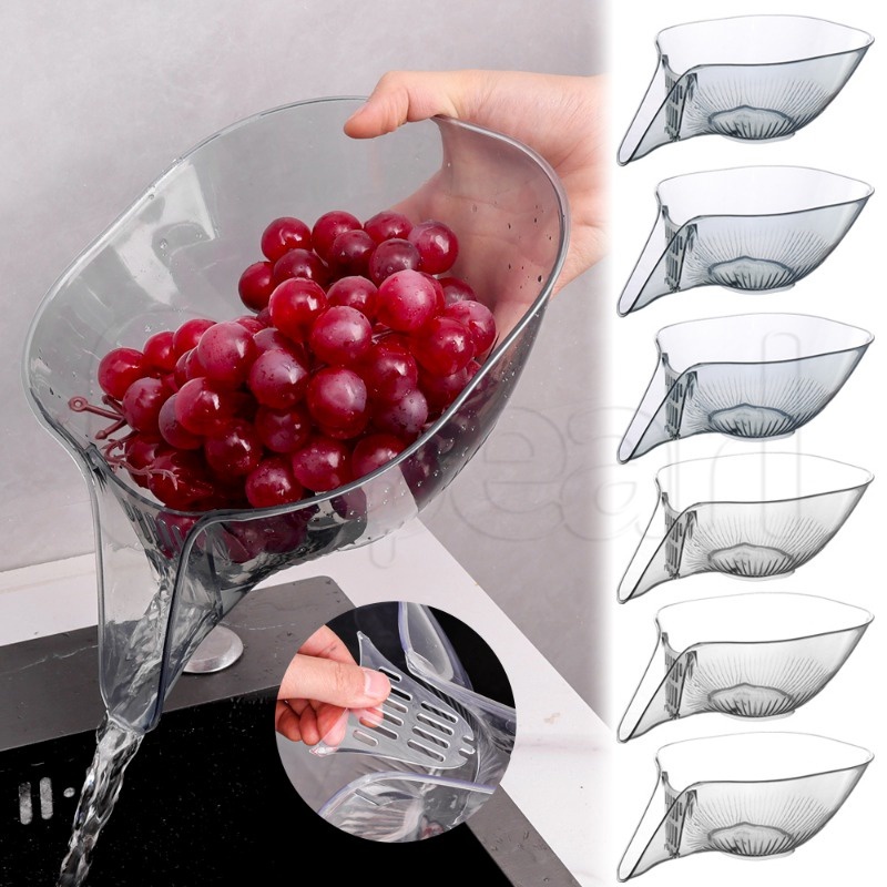 Multifunctional Drainage Basket - Plastic Drain Bowl - Transparent Rice ...