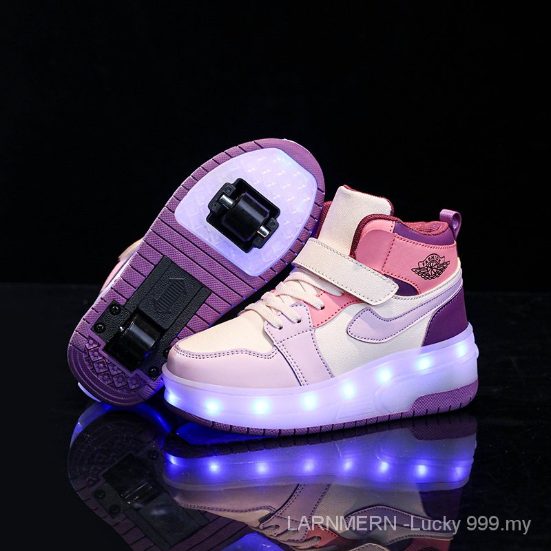 Flame double-wheeled Heelys children's skates size 28-40 rechargeable ...