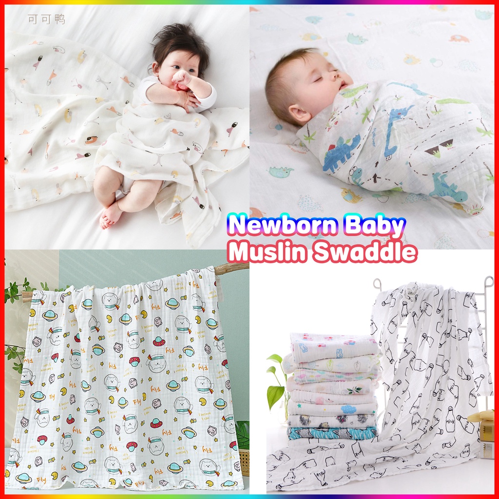newborn baby swaddle muslin baby blanket swaddle infant bedung bayi ...