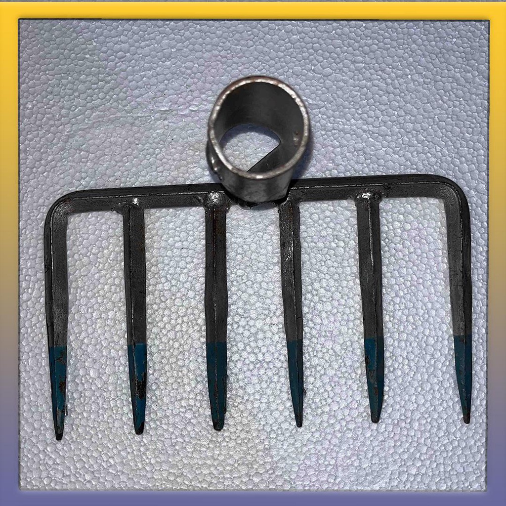 GARDEN RAKE HEAD SILVER PAINTED R102 6 TEETH / CAKAR TANAH / LANDSKAP ...