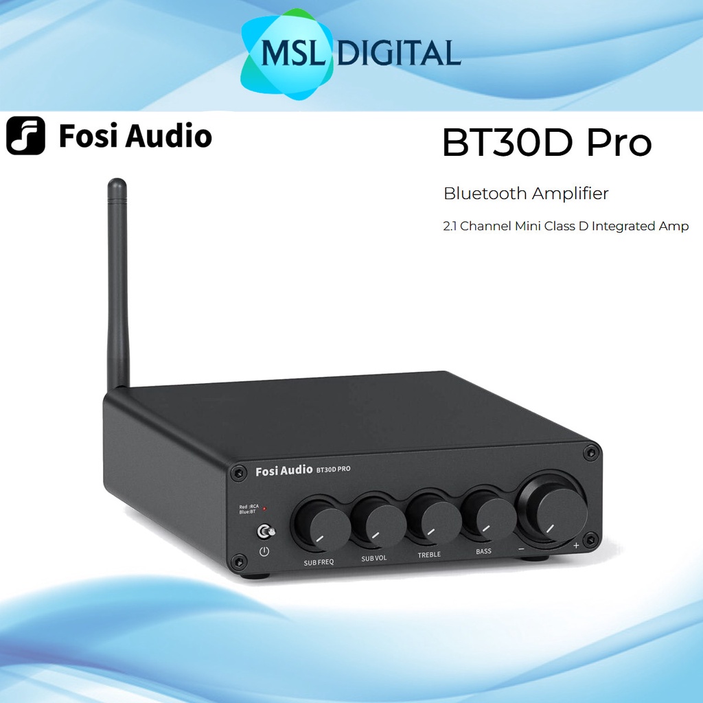 Fosi Audio BT30D Pro Bluetooth Amplifier 2.1 Channel Mini Class D ...