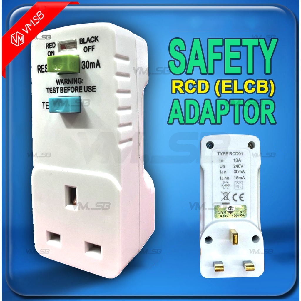 Adaptor Power Protection RCD ELCB Safety 10mA 30mA UK Plug Tester 230V ...