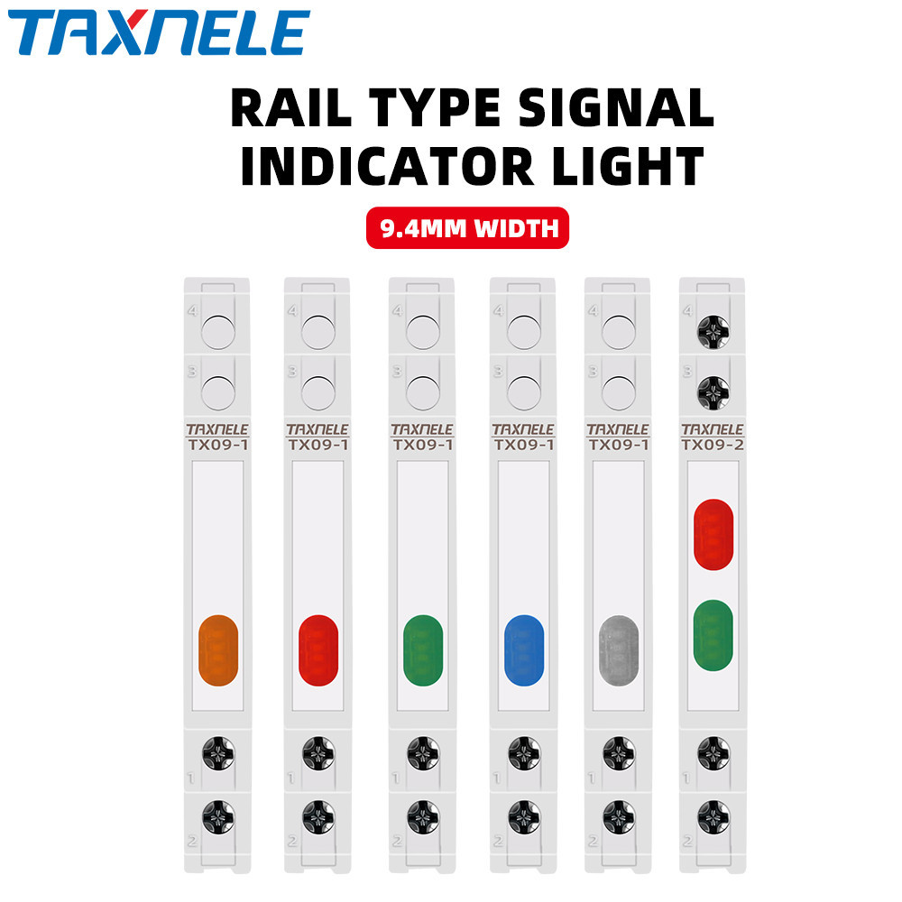 Din Rail Mount LED Signal Lamp AC DC 220V 230V Indicating Pilot Lights Lamp Red Green Blue ...