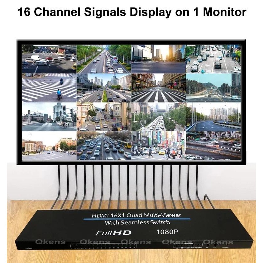1080P 16x1 HDMI Multiviewer Multi Channel Video Multi-viewer Splitter ...