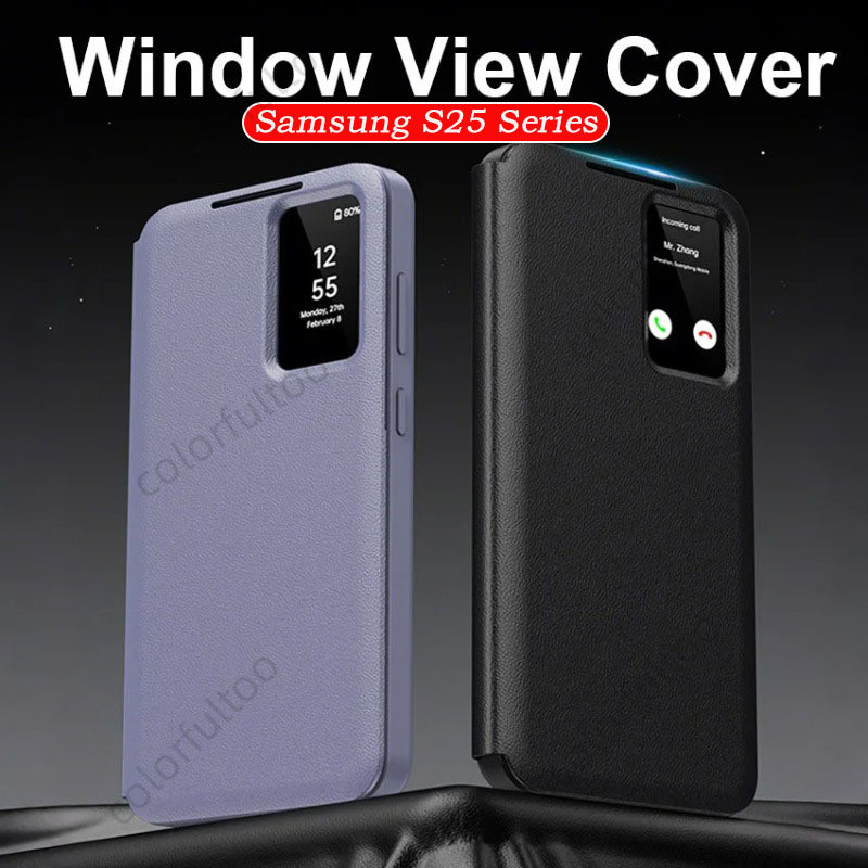 Smart Window View Leather Flip Case For Samsung Galaxy S25 Ultra ...