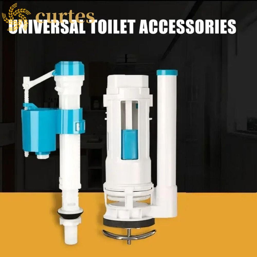CURTES One Piece Toilet Drain Valve, Dual Flush Plastic Water Outlet ...