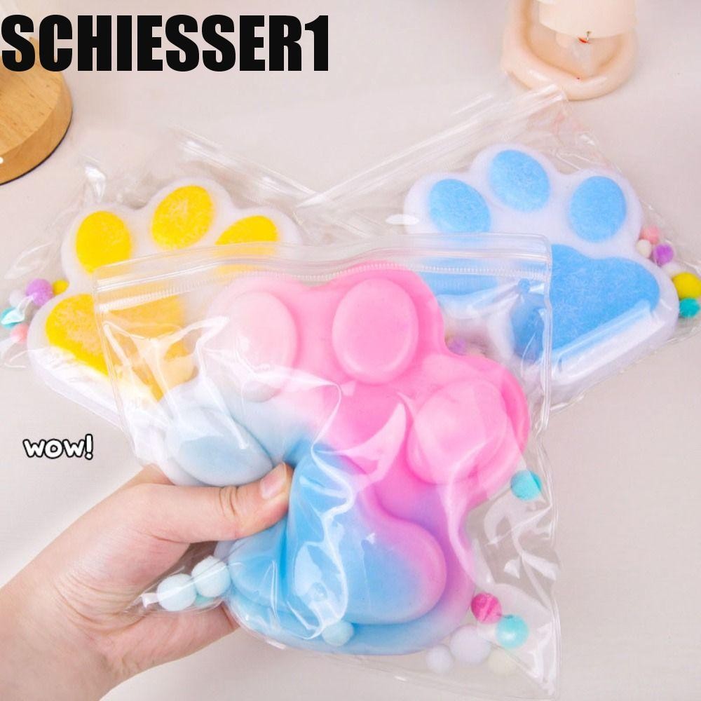 SCHIESSER1 Cartoon Fidget Toy, Super Large Slow Rebound Cat Paw Squeeze ...