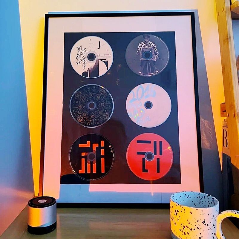 Official Solid Wood Storage Picture Frame CD Album Mounted CD Black ...