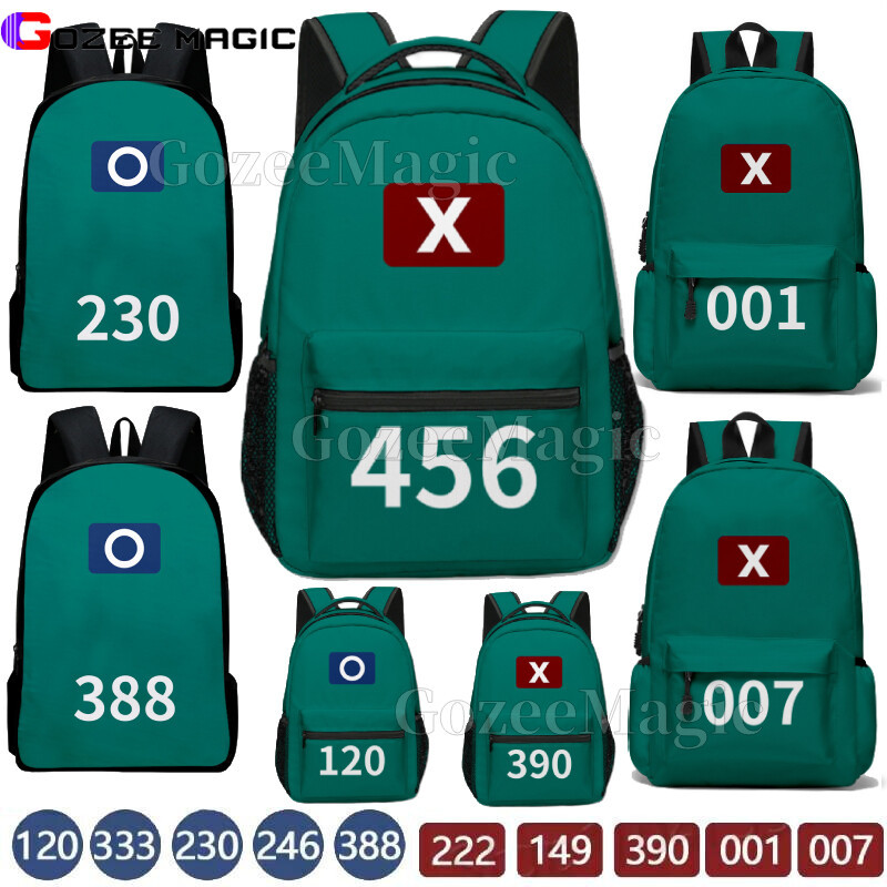 Season 2 Squid Game Backpack 456 230 001 120 Printing Cosplay Childrens ...