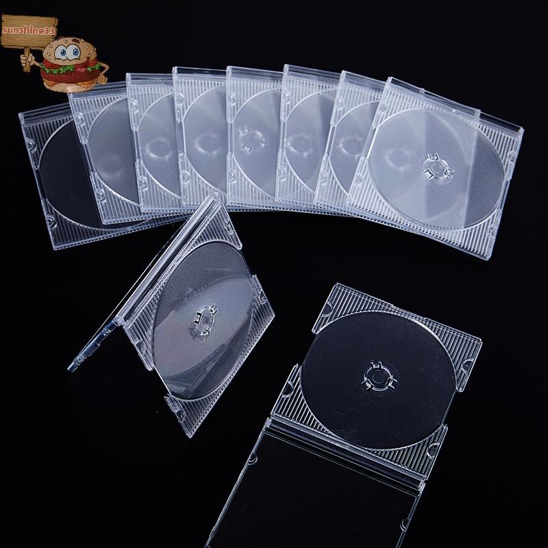 sun 5/10pcs Household Standard Single Disc Storage Boxes DVD Case CD ...