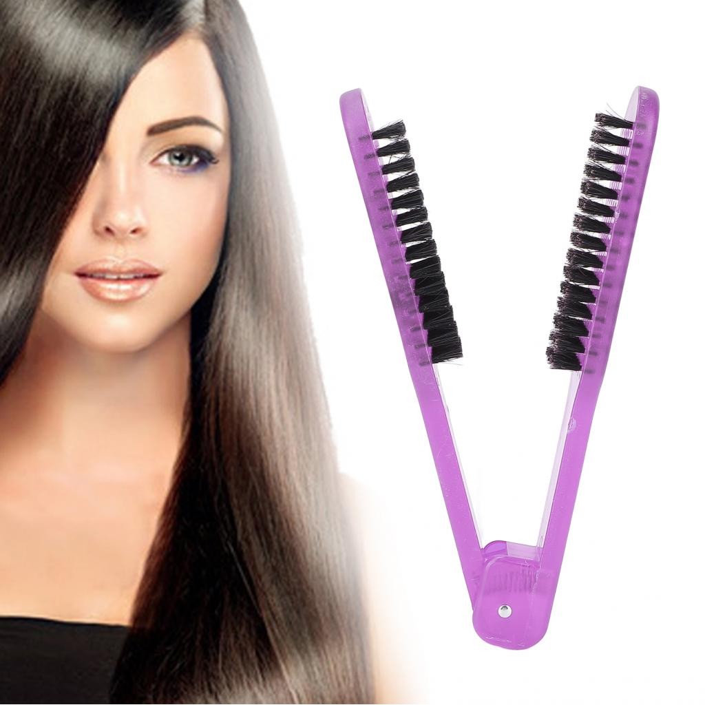 Aoke Clamp Hair Brush Anti Static Heat Straightener Double Sided Comb ...