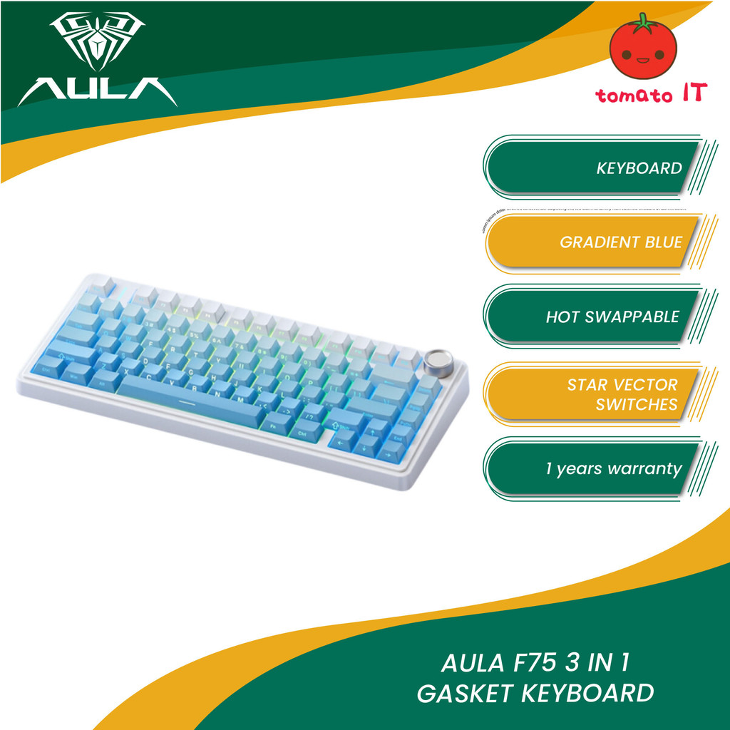 AULA F75 3-in-1 Gasket Mount 75% Mechanical Keyboard - Star Vector Switch | Shopee Malaysia