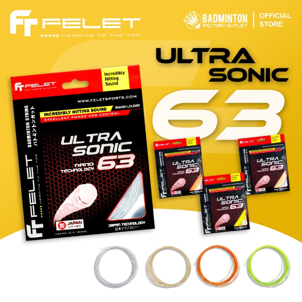 FELET Ultrasonic 63 Badminton String | 100% ORIGINAL (Made In Japan ...