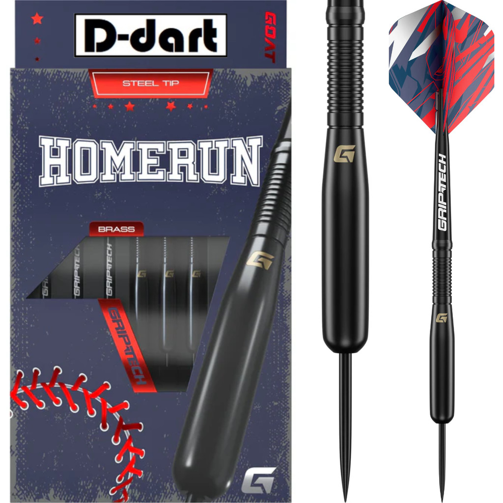 GOAT STEEL TIP DART - 15G HOMERUN BLACK BRASS DART SET ORIGINAL STEEL ...